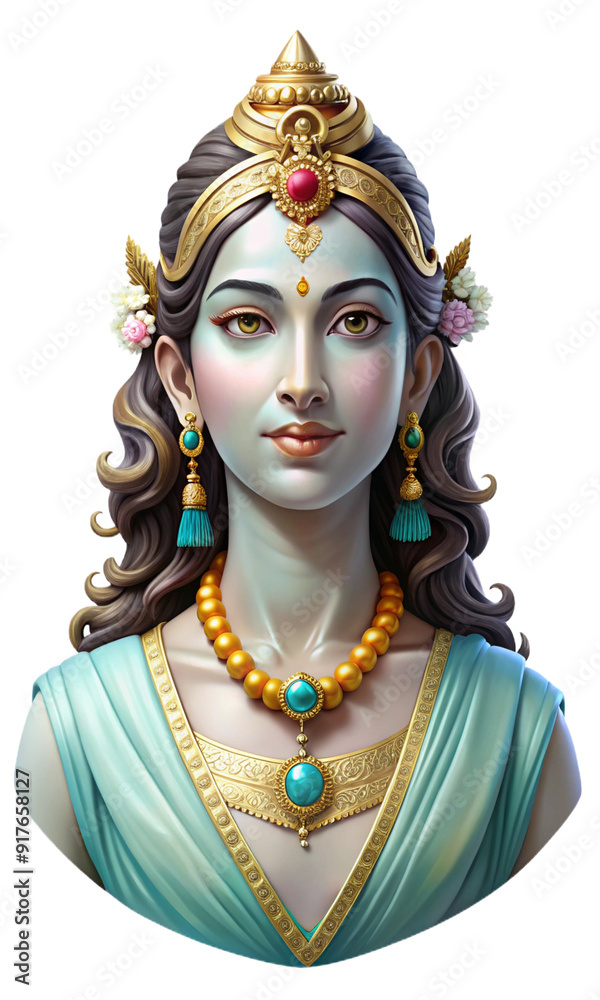 Divine Hindu goddess Parvati Stock Illustration | Adobe Stock
