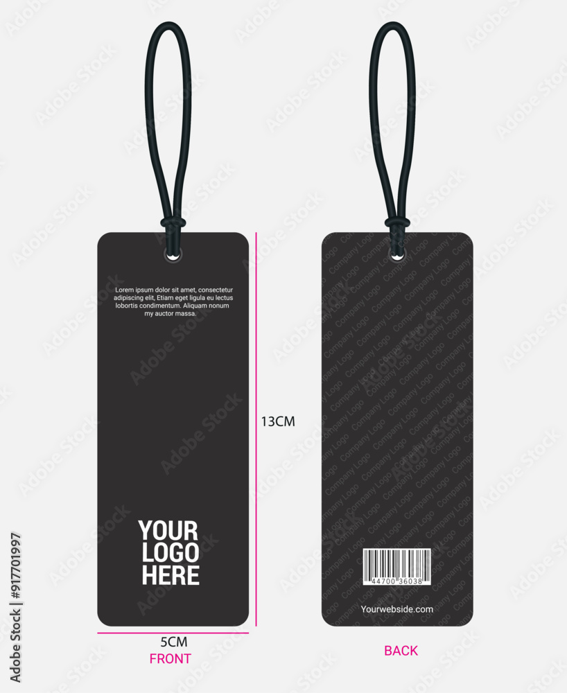 Clothing hang tag Vector illustration template design front and back ...