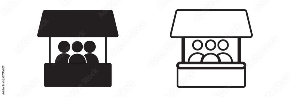 Sales booth symbol Icon. Web app ui sign logo of promotional street ...