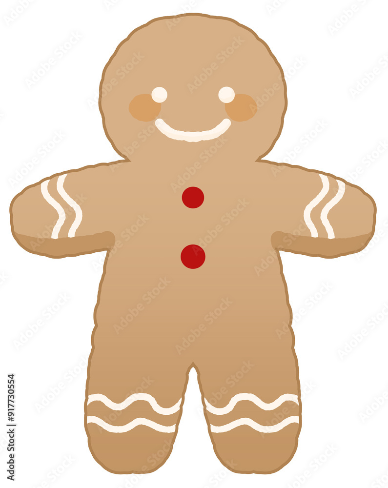 smile gingerbread man hand-drawn Cute Character Clip Art Doodle Cartoon ...