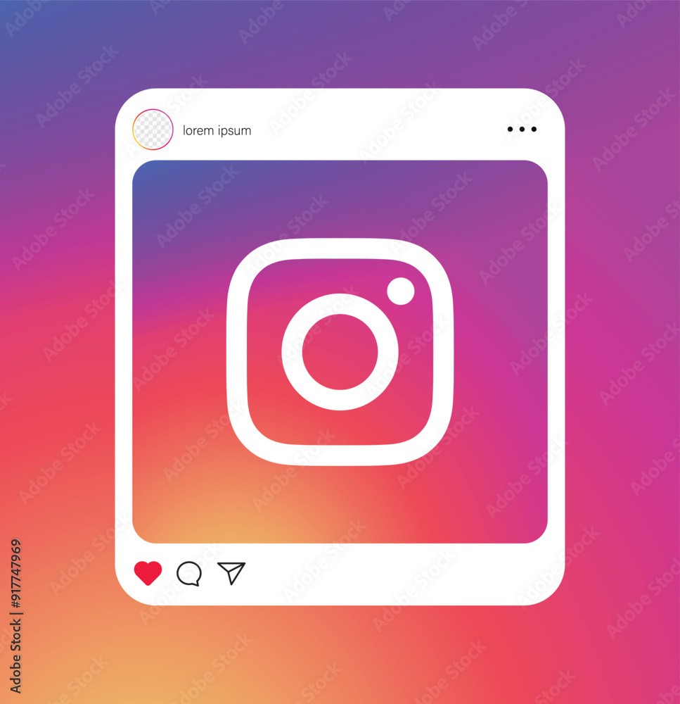 instagram post mockup vector. social media instagram carousel post ...