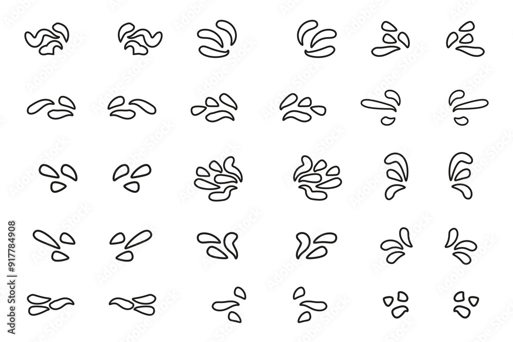 set of hand-drawn outline Ray Burst Accent Flourish, doodle swashes ...