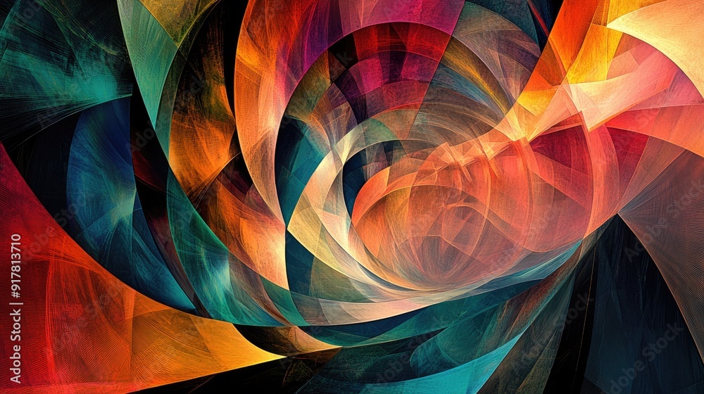 Mesmerizing multicolored geometric shapes in a dynamic repeating ...