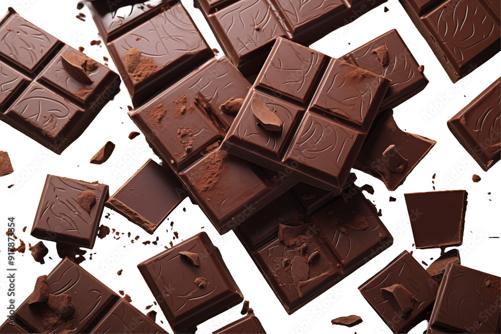 Top view chocolates on transparent background. Topics related to ...
