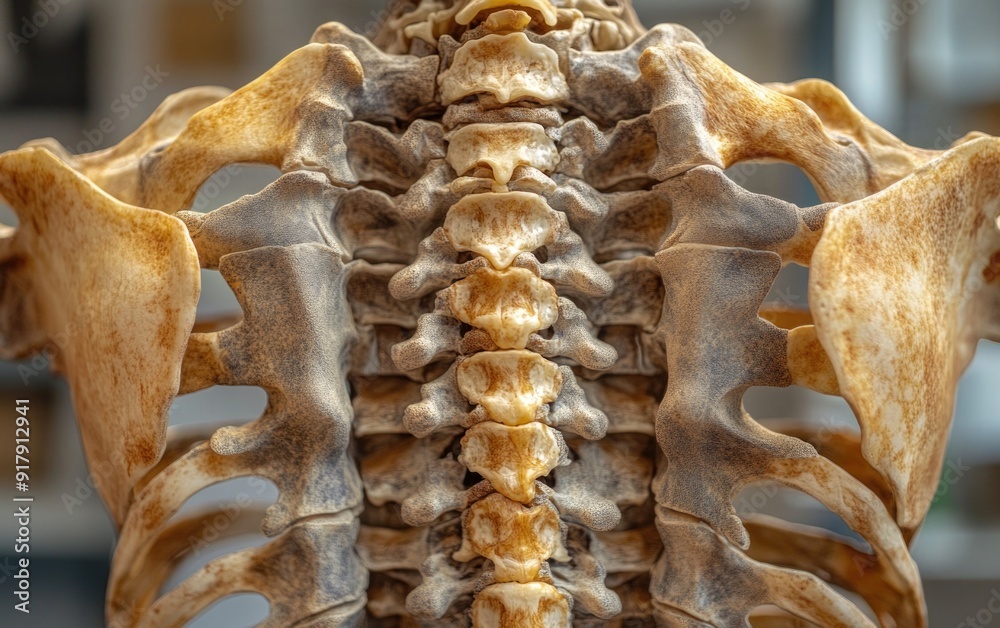 Detailed Cross-Sectional View of Human Rib Cage Showing Bones and ...