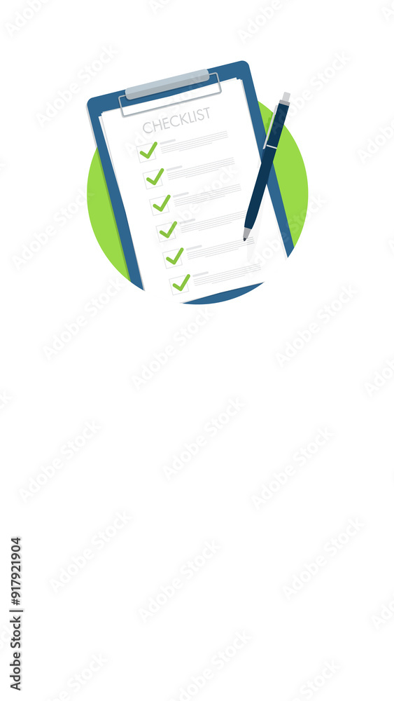 Check list document, paper check list and to do list with checkboxes, concept of survey, online ...