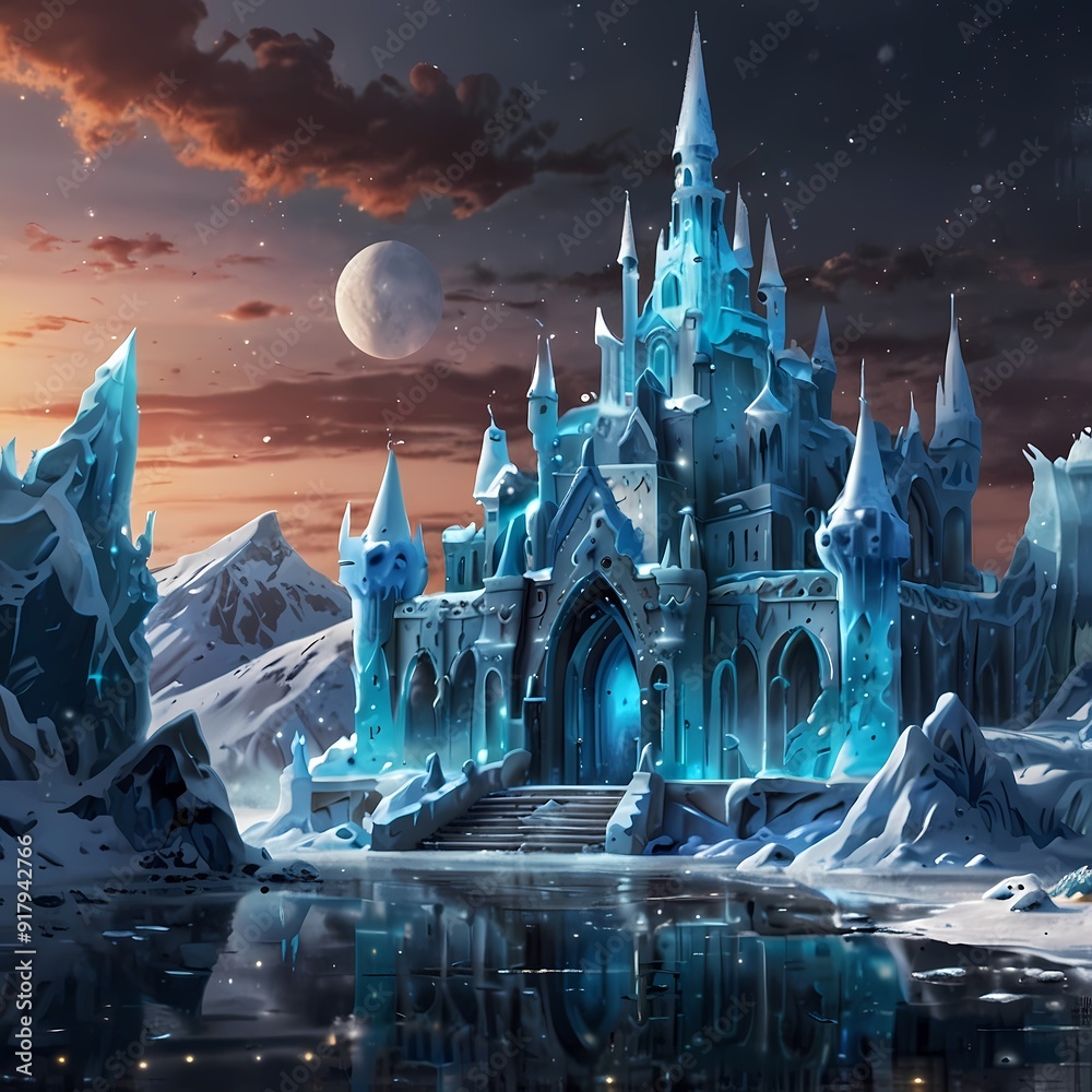 Mythical Ice Kingdom with Crystal Palaces and Frozen Landscapes – A ...