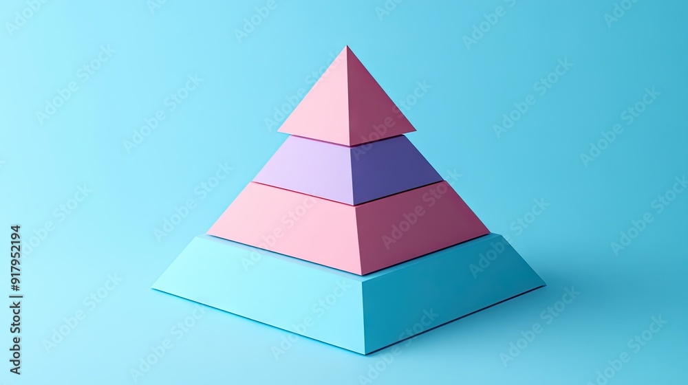 3D pyramid chart illustrating the hierarchy of business model ...