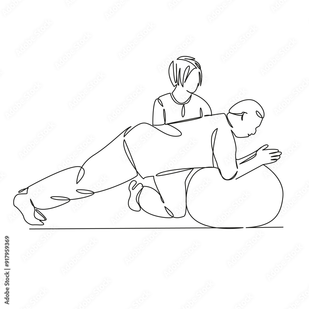 One continuous single drawing line art flat doodle physical therapy ...