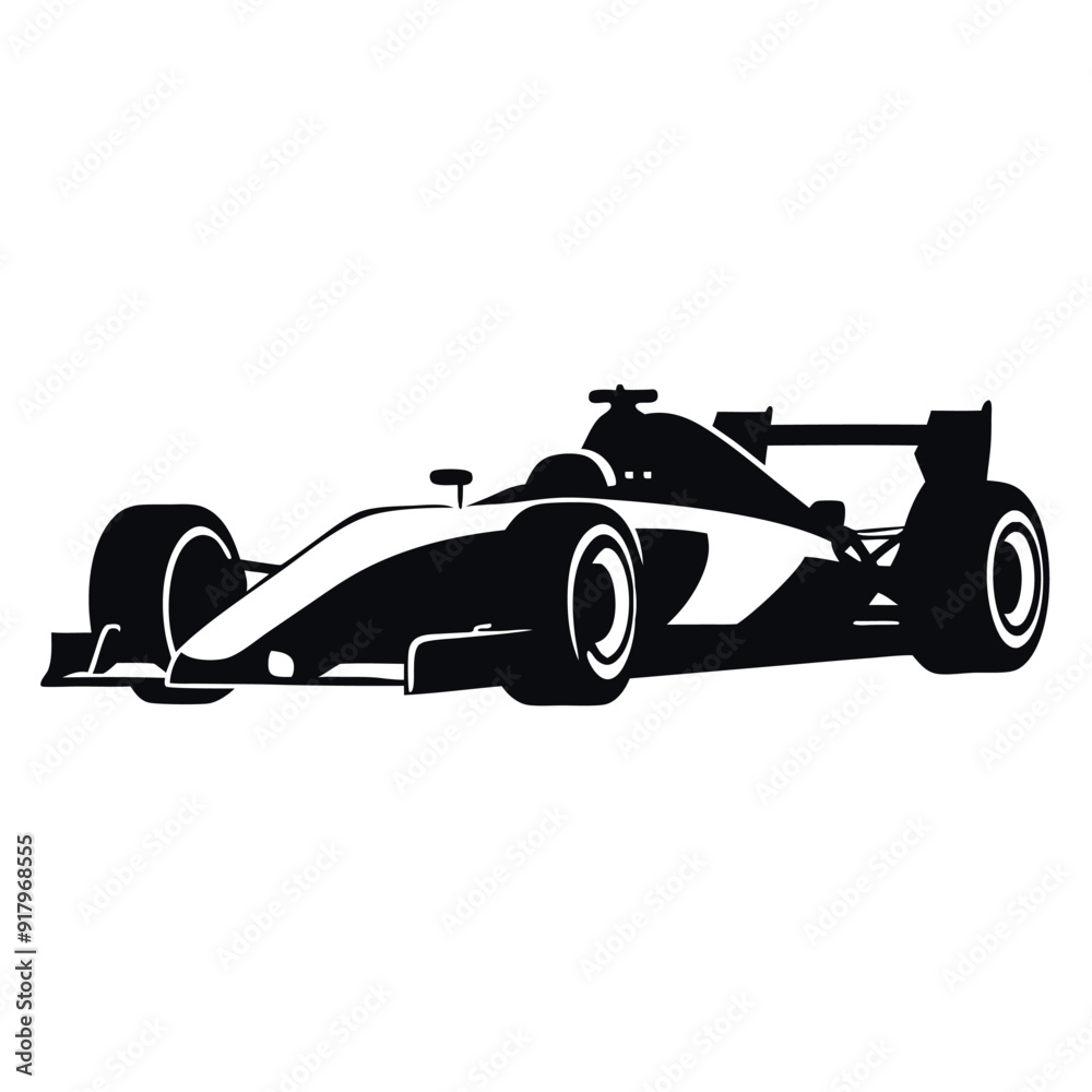 Formula car vector silhouette isolated white background Stock Vector ...