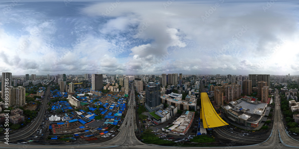 Mumbai Skyline 8K v6 360 degree, equirectangular projection ...