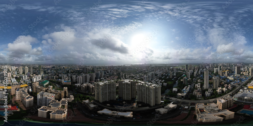 Mumbai Skyline v9 8K 360 degree, equirectangular projection ...