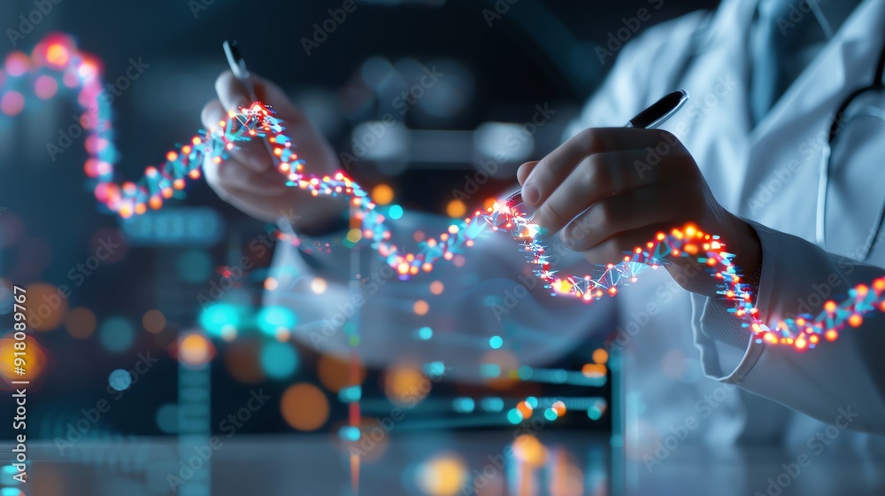 Scientists creating a 3D model for a new biomedical device, science ...