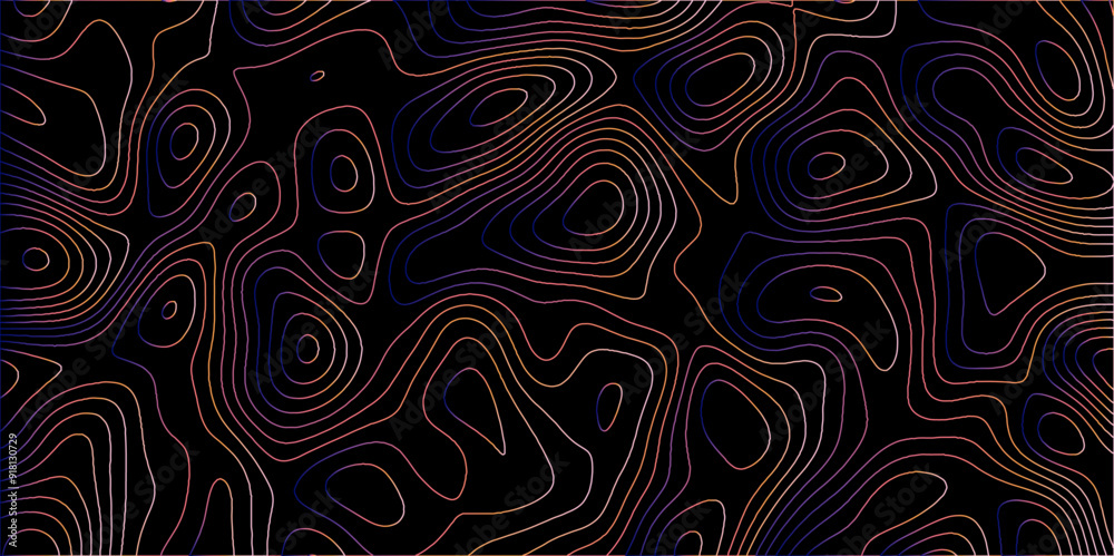 Topographic canyon geometric map relief texture with curved layers and ...