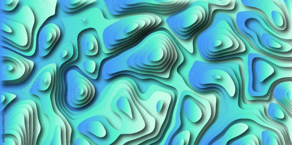 Topographic canyon geometric map relief texture with curved layers and ...