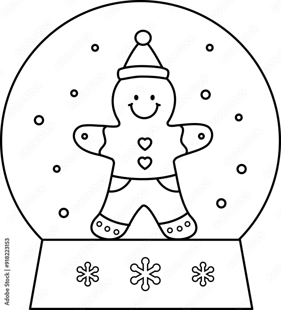 Christmas Snow globe coloring page outline. Christmas Glass snowball ...