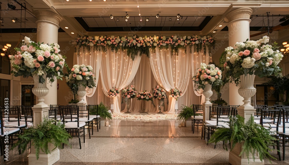 screens displaying a slideshow of the couple's journey and memories as ...