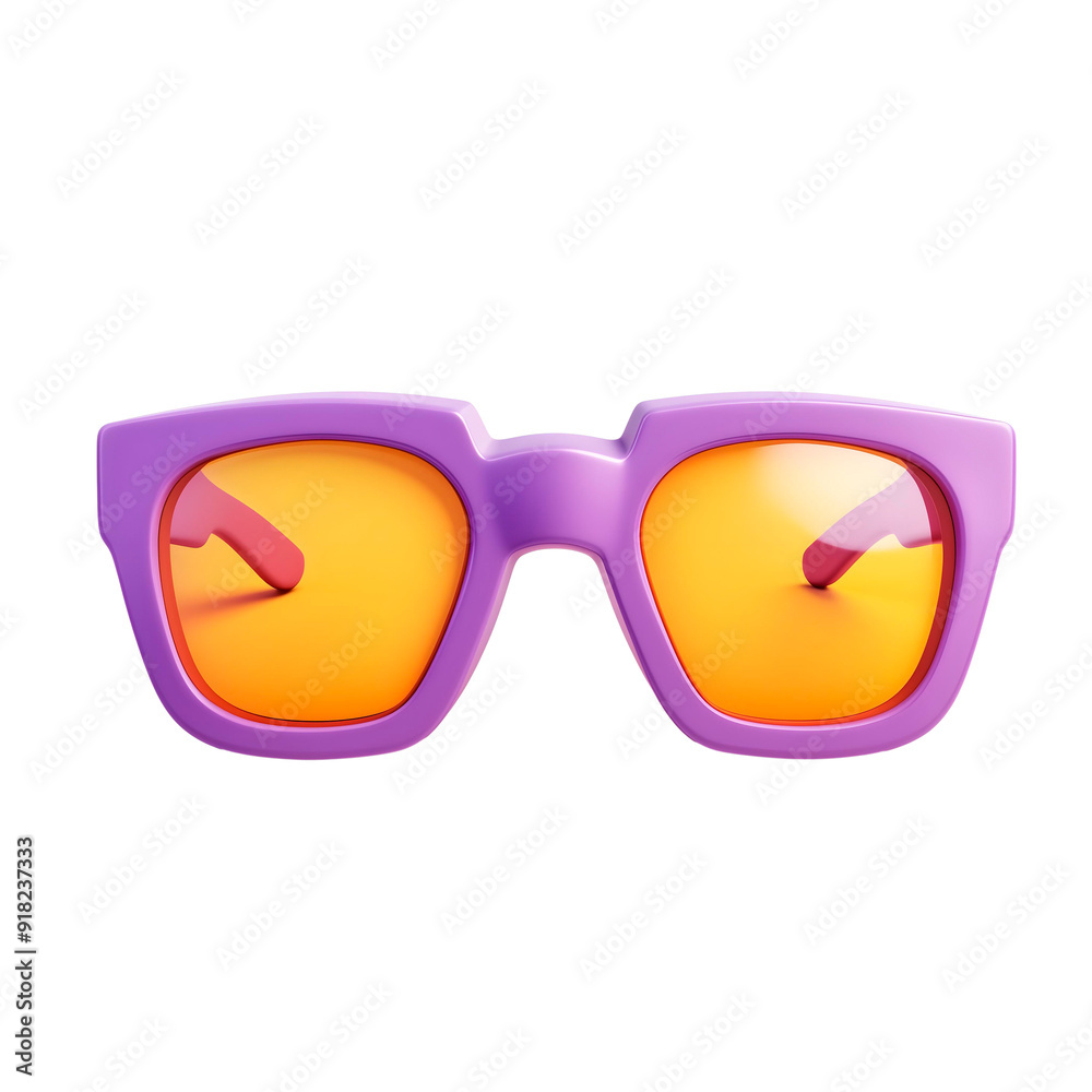 3d glasses illustration 3d icon yellow & purple icons set for app ...