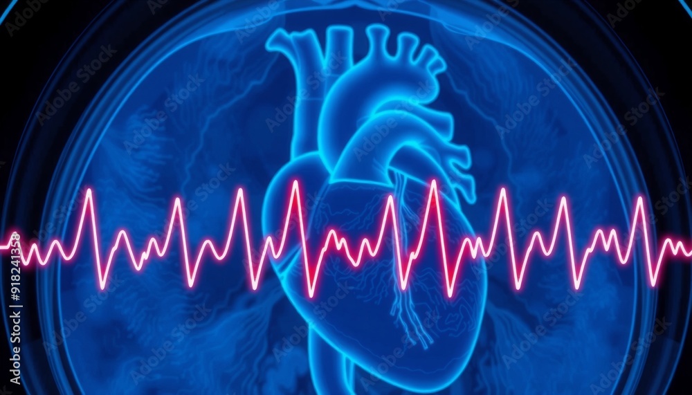hyper-realistic ct scan of a heart with detailed blood flow heart rate ...