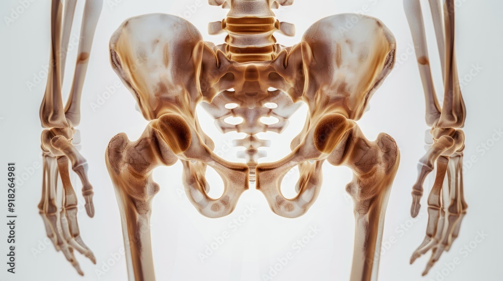 Diagram showing the hip bones and muscles. Stock Illustration | Adobe Stock