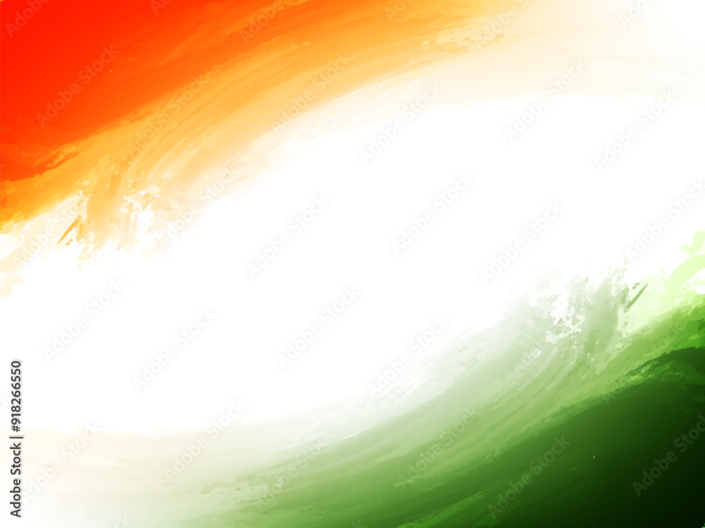 Indian flag theme tricolor watercolor texture background design Stock ...