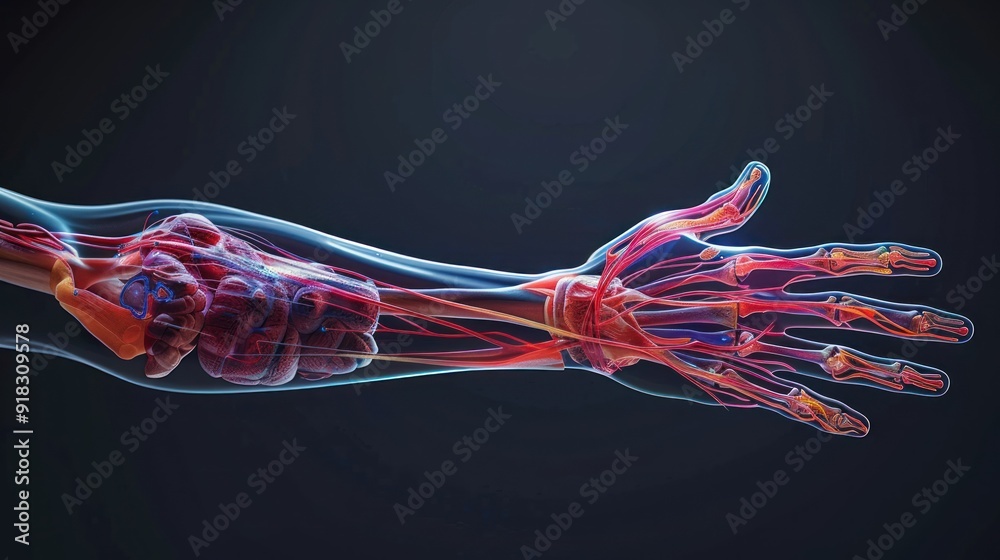 Medical illustration of the upper limb anatomy. Stock Illustration ...