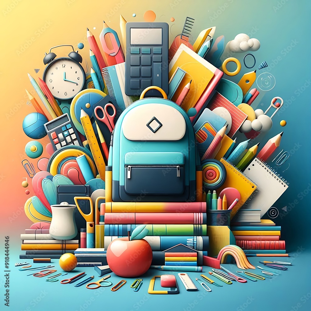 Back to school design Stock Illustration | Adobe Stock