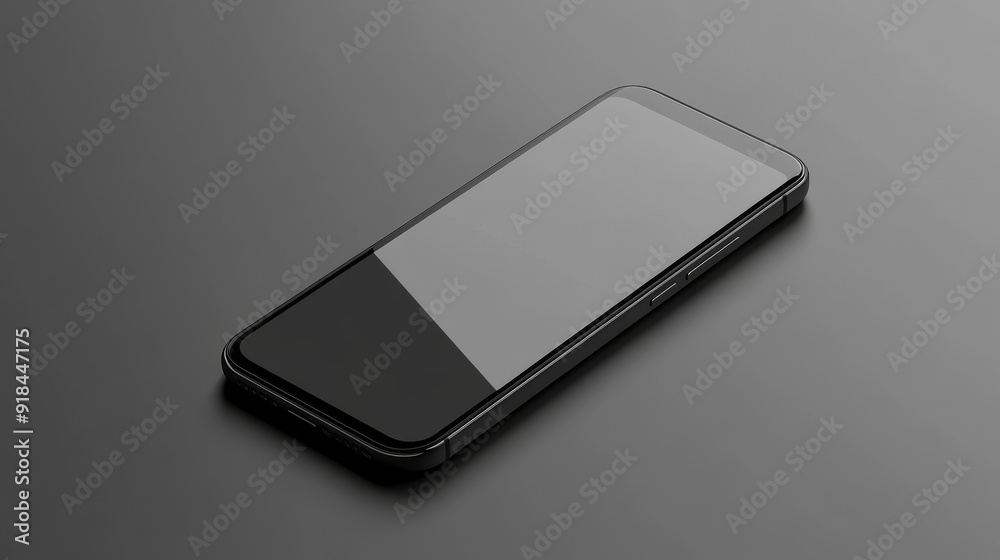 Realistic mockup template of a modern smartphone with a notched display ...