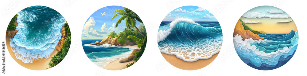 Shorefront clipart collection, symbol, logos, icons isolated on ...