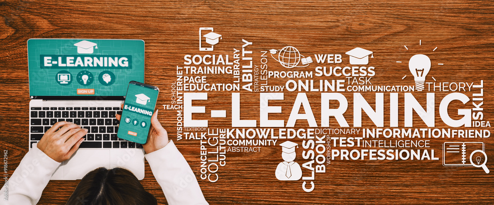 E-learning and Online Education for Student and University Concept ...