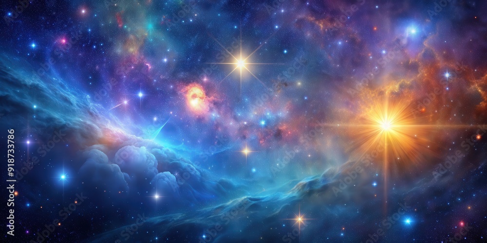 Space background with realistic nebula and shining stars. Magic ...