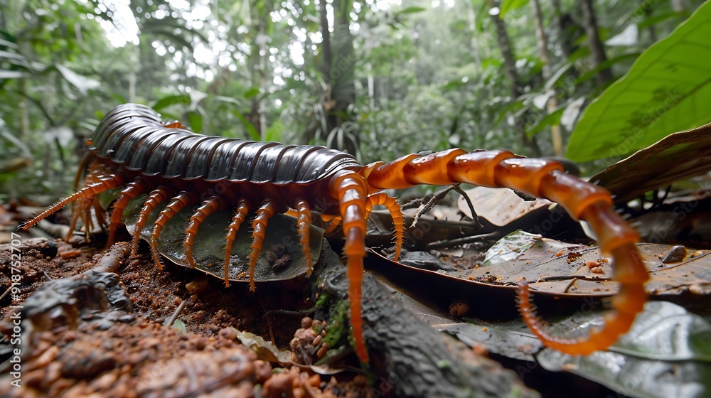 Peruvian Giant Yellowleg Centipede Scolopendra gigantea crawling in the ...