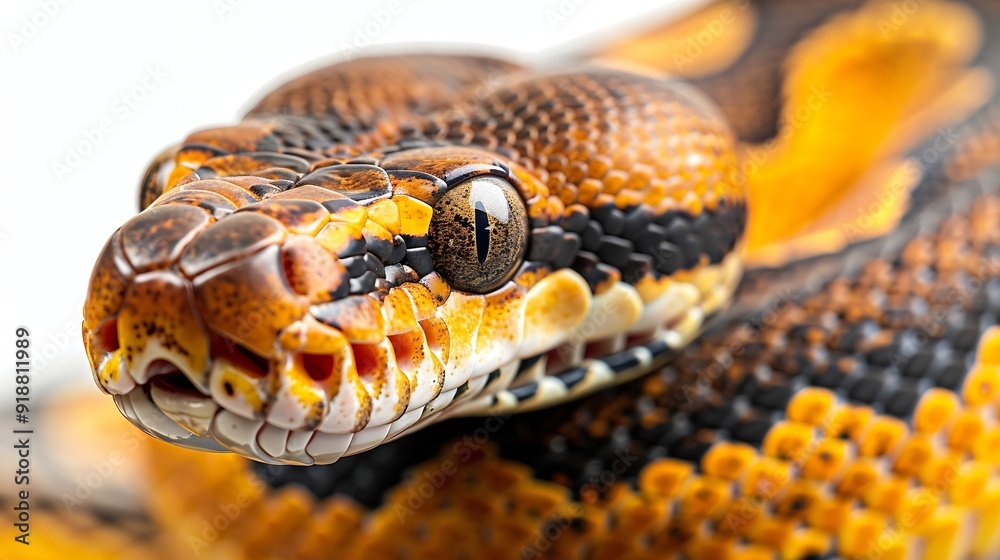 Isolated of Boa constrictor snake on white background with Clipping ...