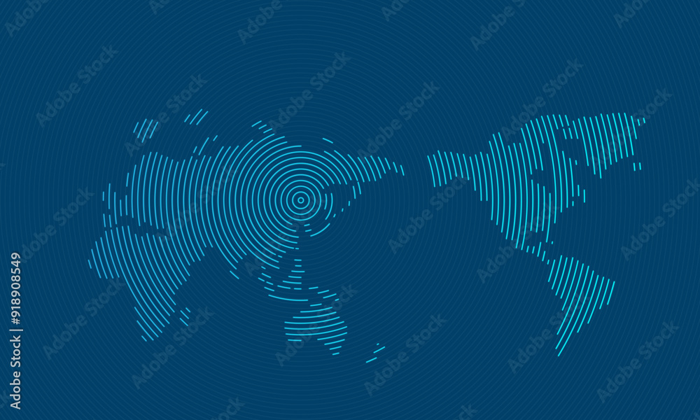 Abstract scanning global technology background. world map. Digital ...