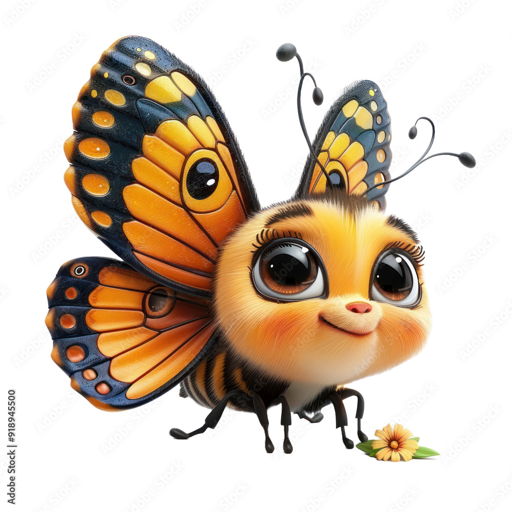 Cute butterfly character isolated on a transparent background for web ...