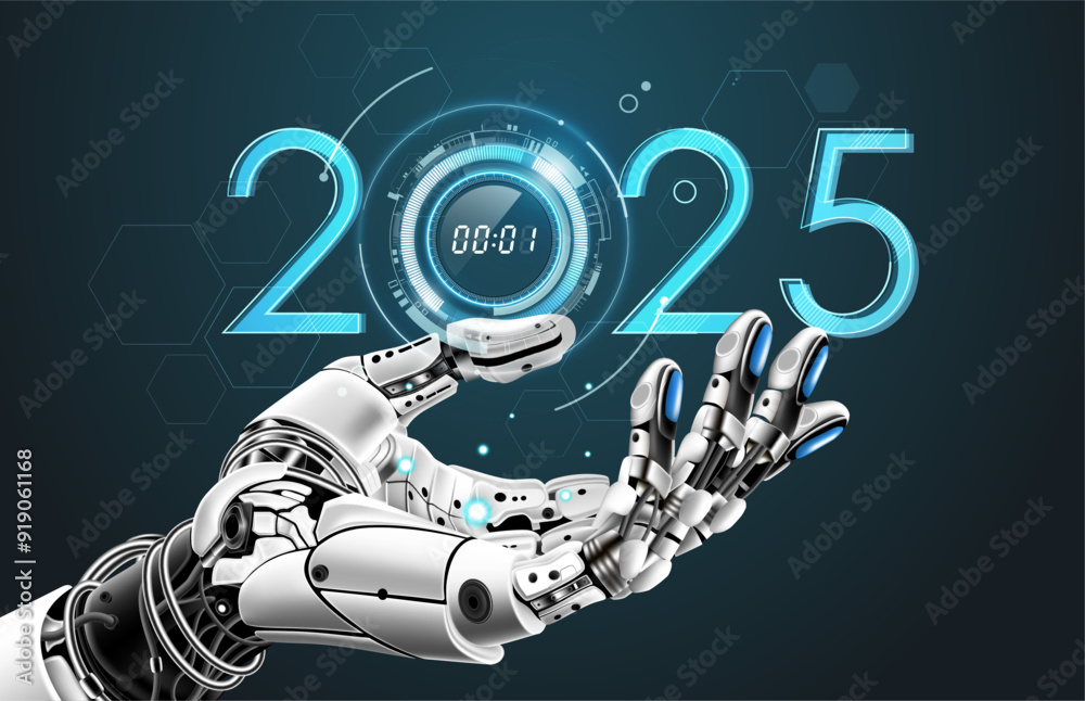 AI technology trends in 2025 concept. Artificial Intelligence robot ...