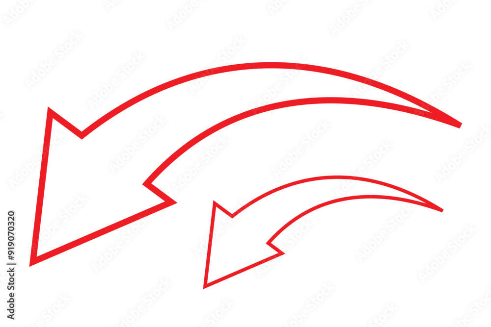 red arrow icon on white background. flat style. arrow icon for your web ...