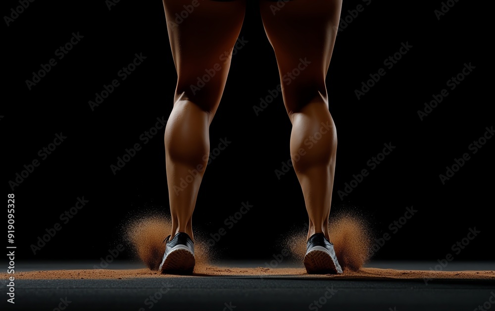 Closeup of a woman s glutes and hamstrings during a squat, with muscle ...