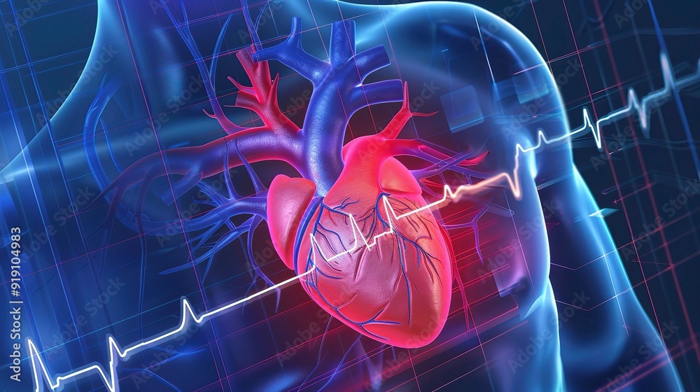 Medical Illustration of Arrhythmia: Complex Heart Rhythm Disorder ...