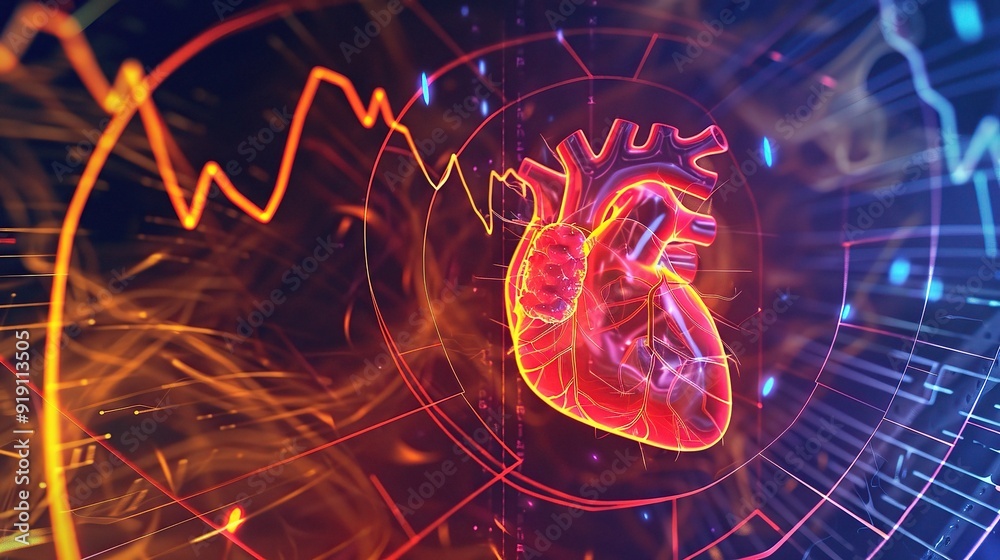 Medical Illustration of Arrhythmia: Complex Heart Rhythm Disorder ...