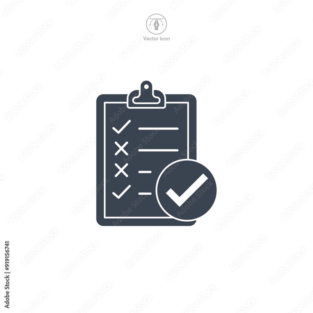 Checklist icon symbol vector illustration isolated on white background ...