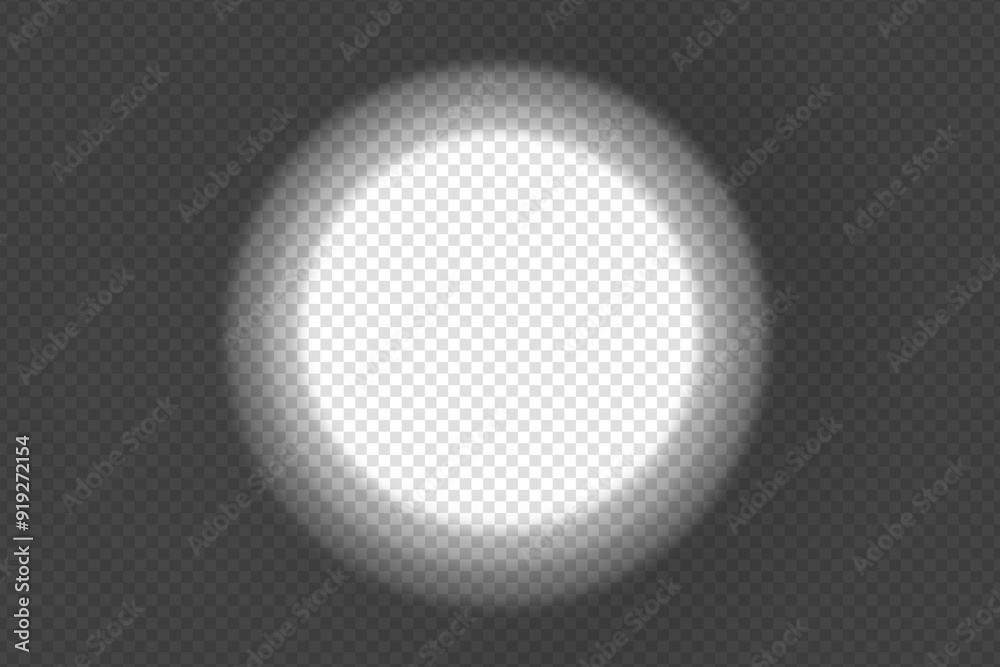 Shadow overlay spotlight effect isolated on a transparent background ...
