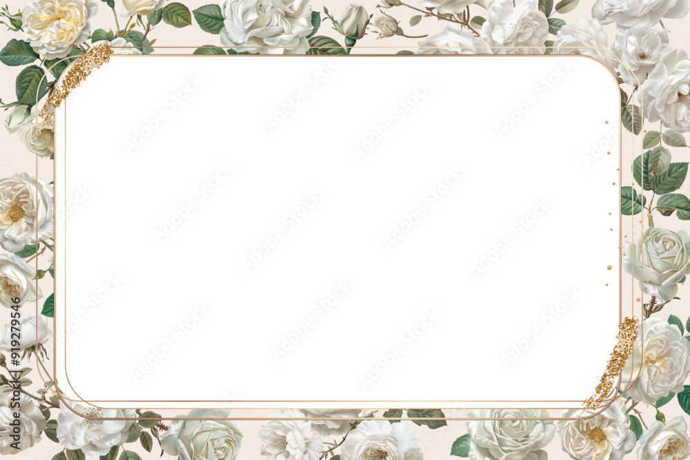 Editable Template Flower Frame Design Stock Vector | Adobe Stock