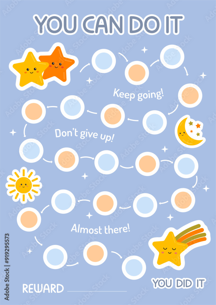 Printable rainbow reward chart. Chore chart for toddler. Sticker reward ...