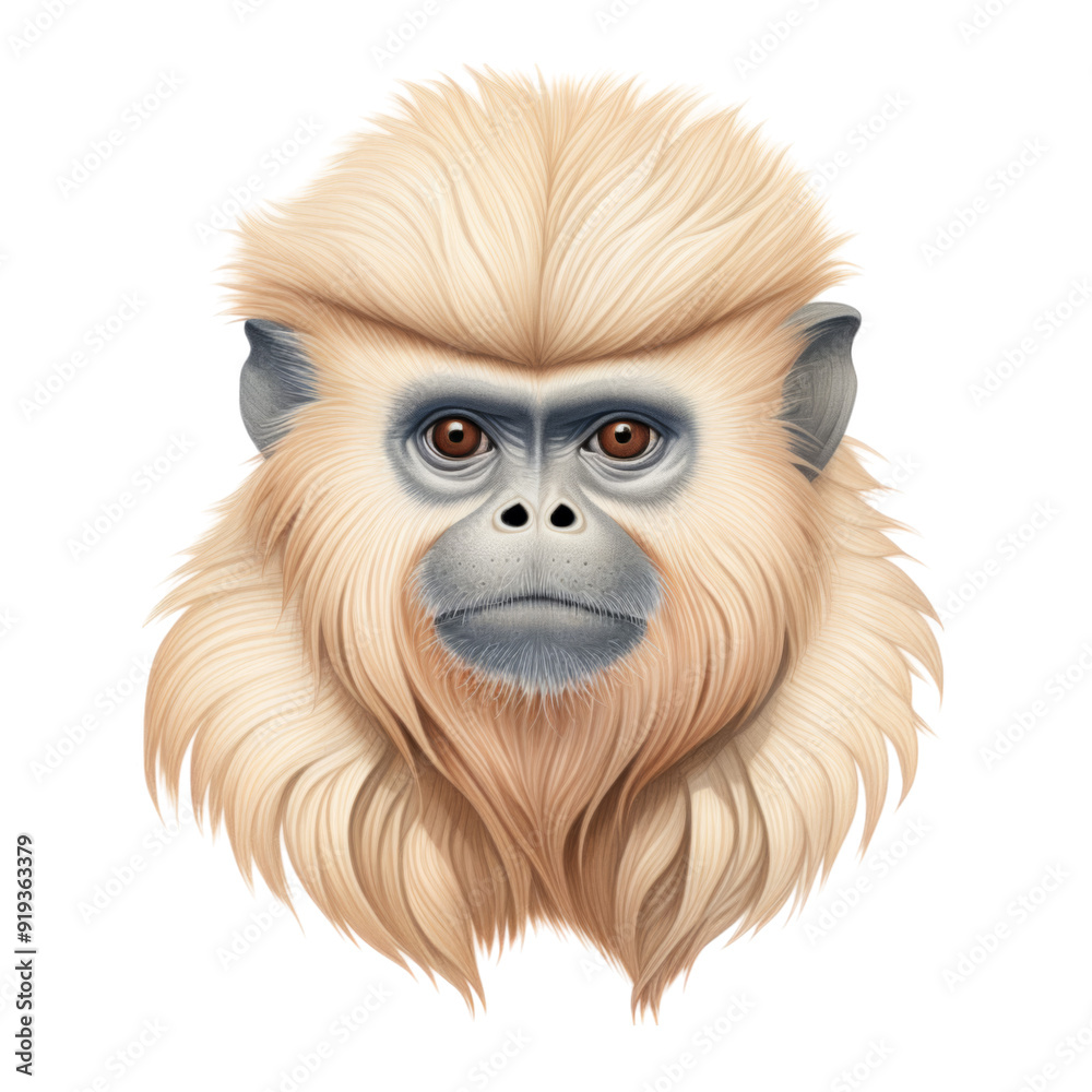 Tonkin Snub-Nosed Monkey Clipart Image Stock Illustration | Adobe Stock