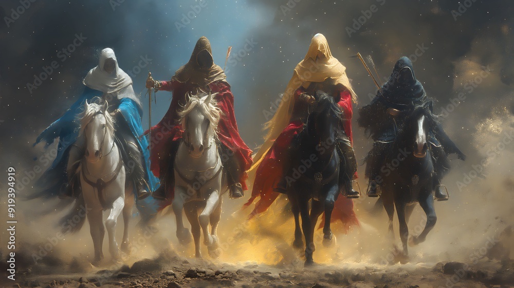 The Four Horsemen of the Apocalypse, Biblical Illustration from the ...