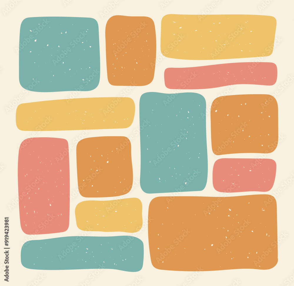 Set of pastel organic rectangle shape. Brown abstract background ...