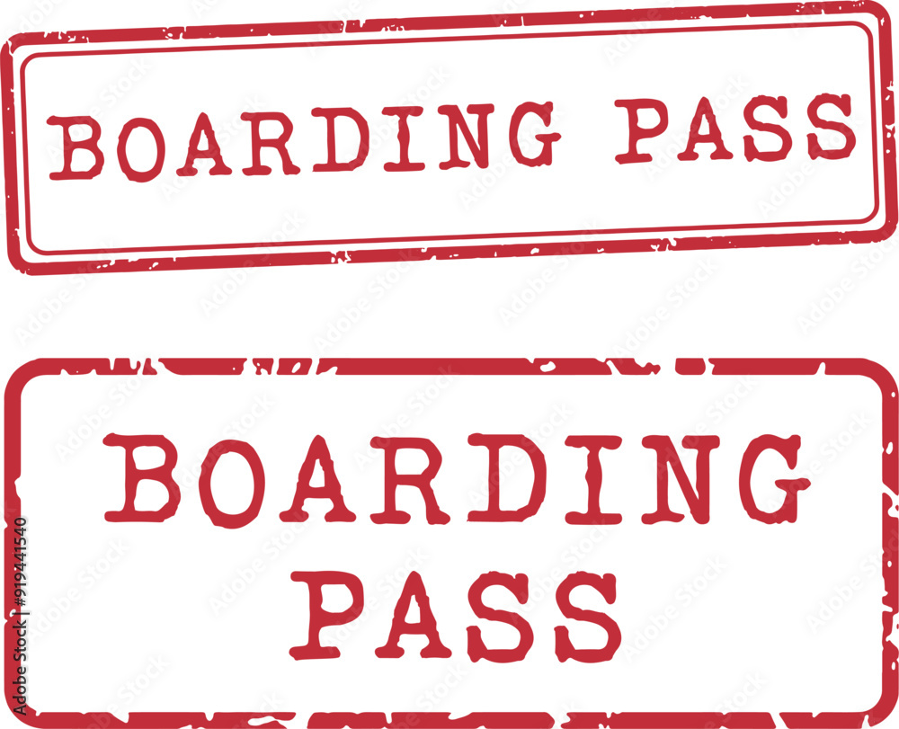 Boarding Pass Rubber Stamp Vector Set Stock Vector | Adobe Stock