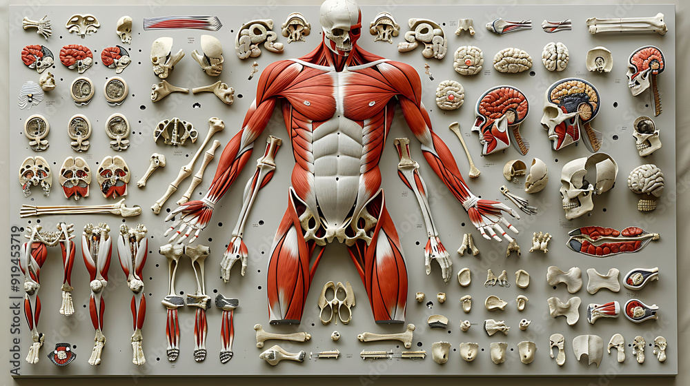 Comprehensive gross anatomy of human muscles highlighting major muscle ...