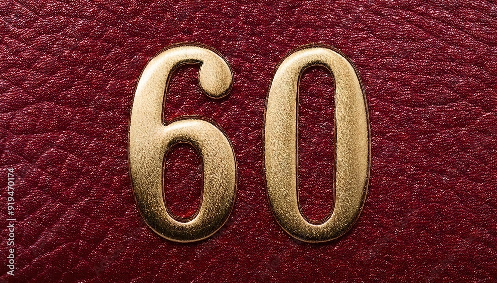 60th Birthday Celebration Gold Number Decoration Stock Illustration ...